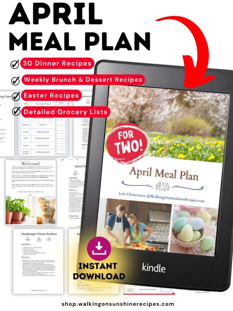 April Meal Plan - Walking On Sunshine Recipes