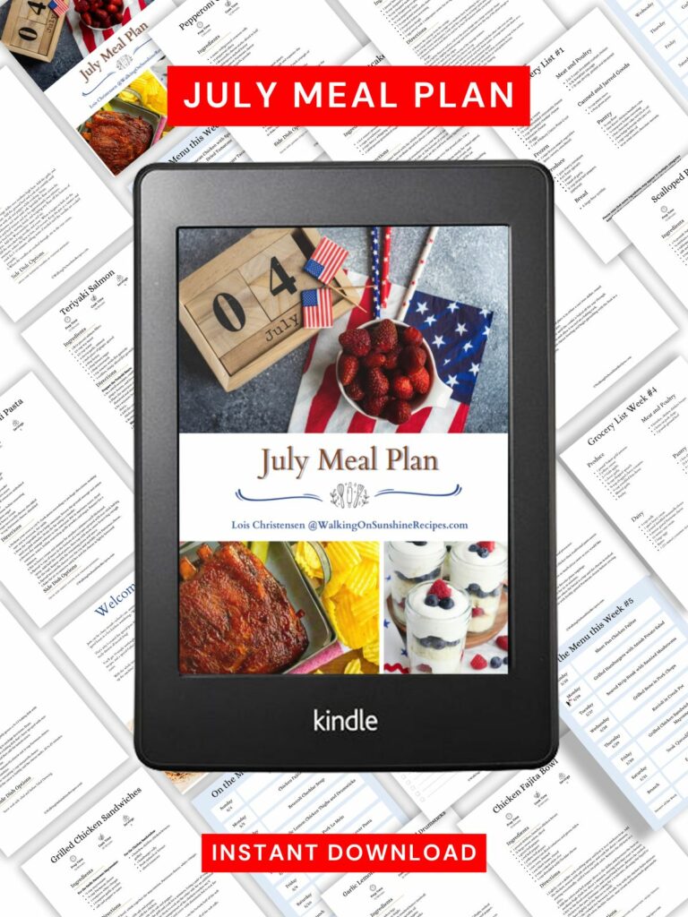 July Meal Plan - Walking On Sunshine Recipes
