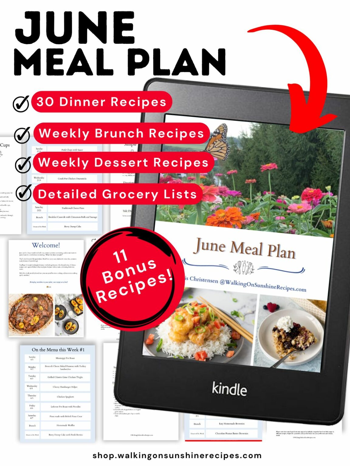 June Meal Plan - Walking On Sunshine Recipes