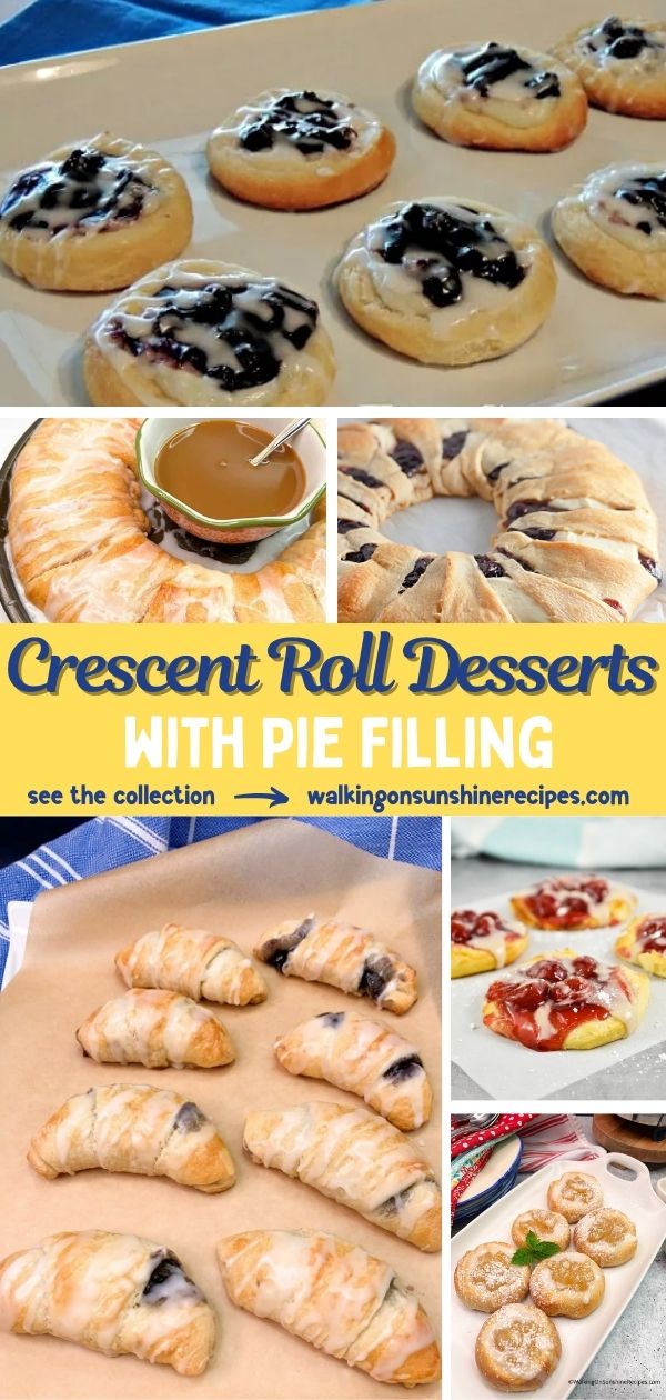 Crescent Roll Desserts with Pie Filling - Walking On Sunshine Recipes