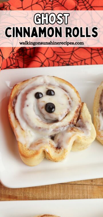 Pillsbury Halloween Ghost Cinnamon Rolls - Walking On Sunshine Recipes