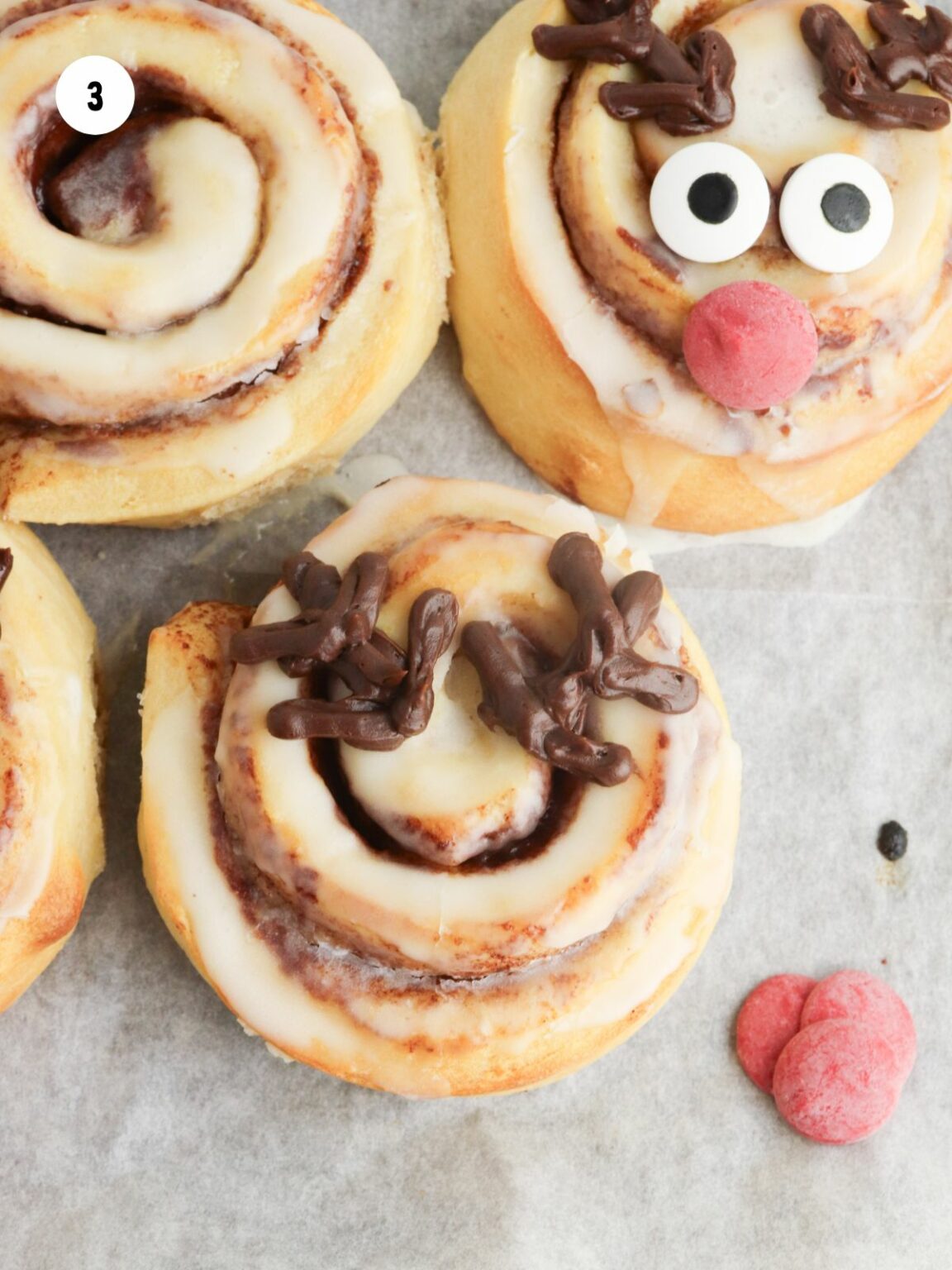 Rudolph Shaped Cinnamon Rolls - Walking On Sunshine Recipes