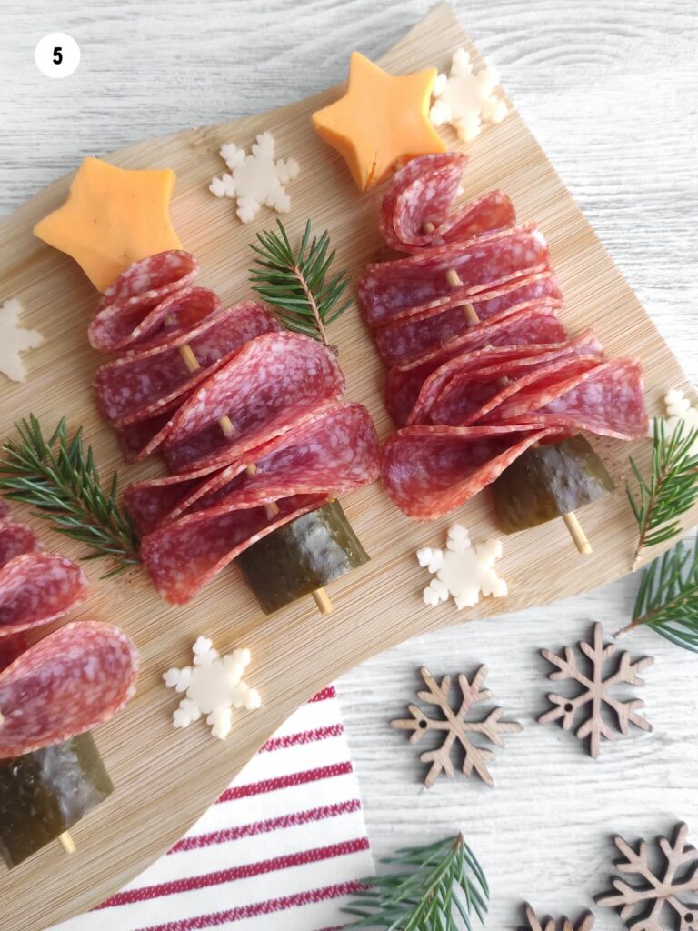 Christmas Tree Salami Appetizers - Walking On Sunshine Recipes