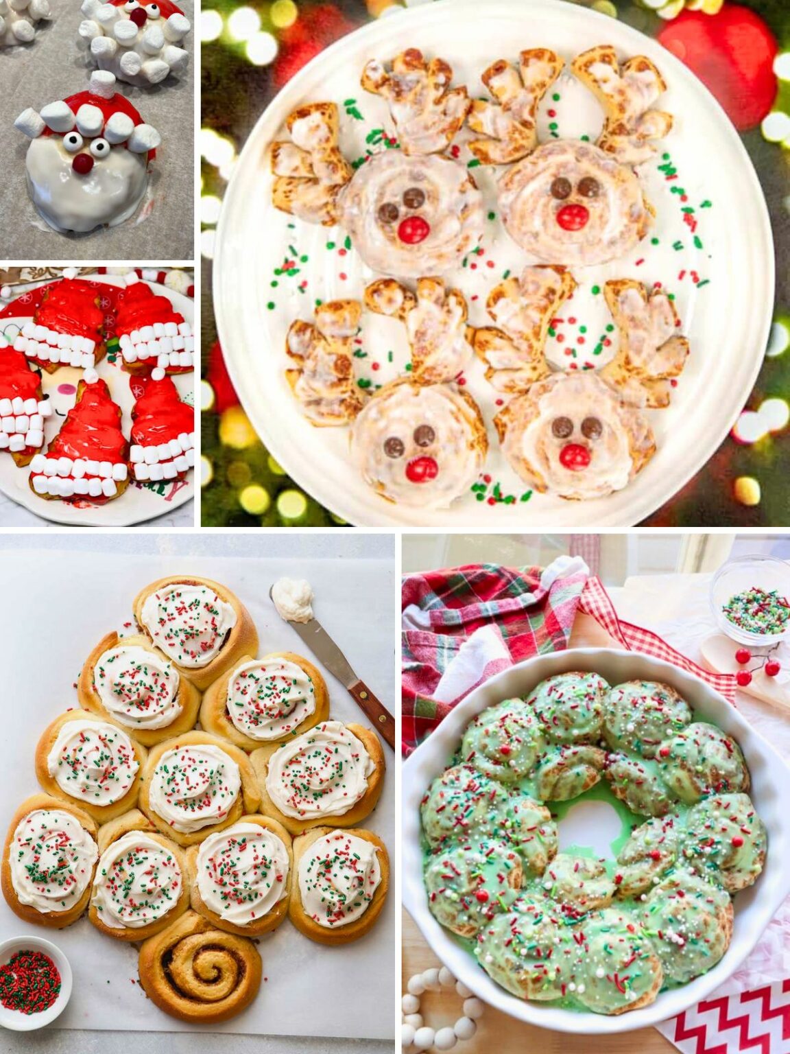 15 Christmas Shaped Cinnamon Rolls - Walking On Sunshine Recipes