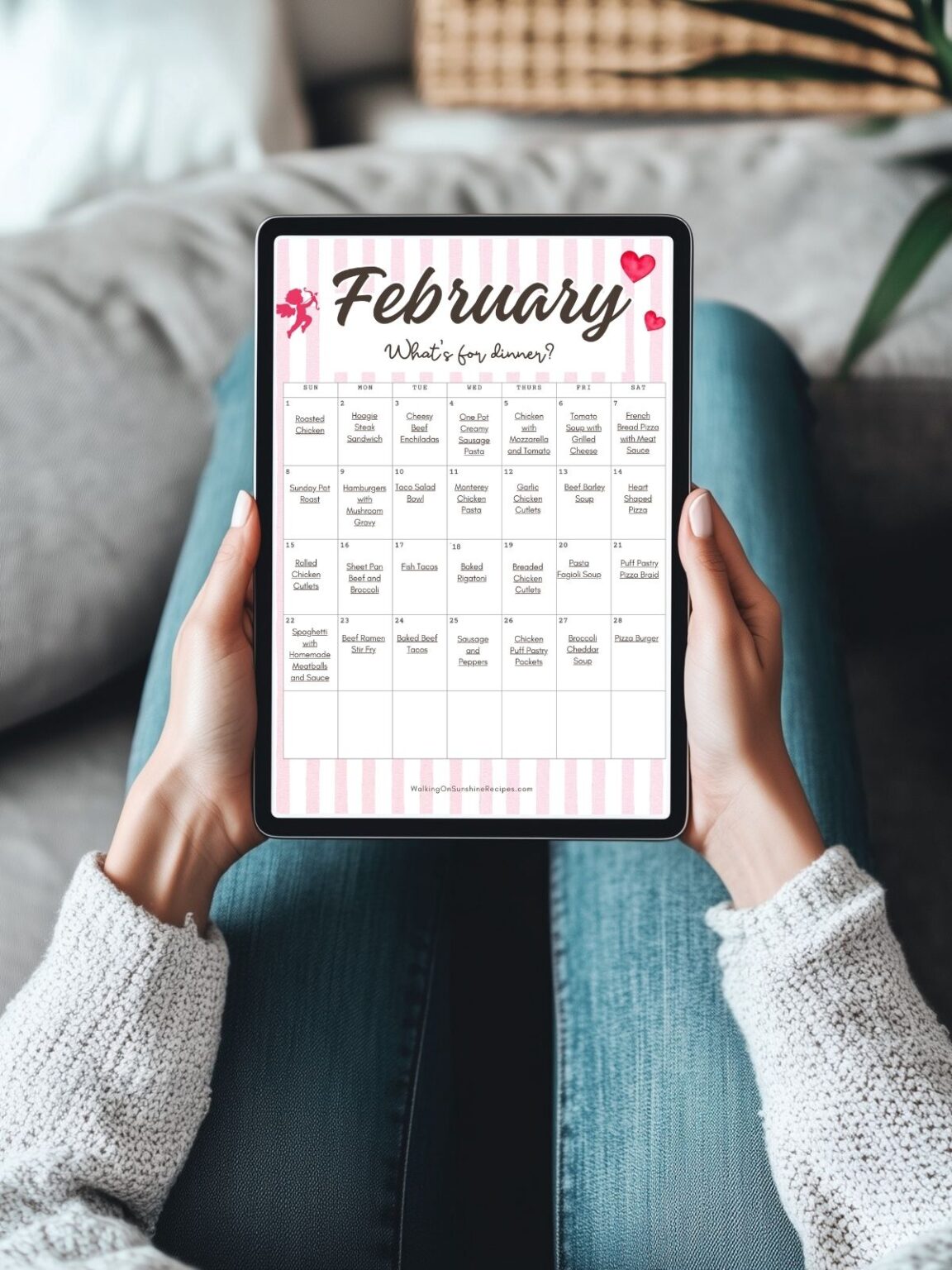 February Monthly Meal Calendar: 28 Easy Dinners with a Complete Grocery ...